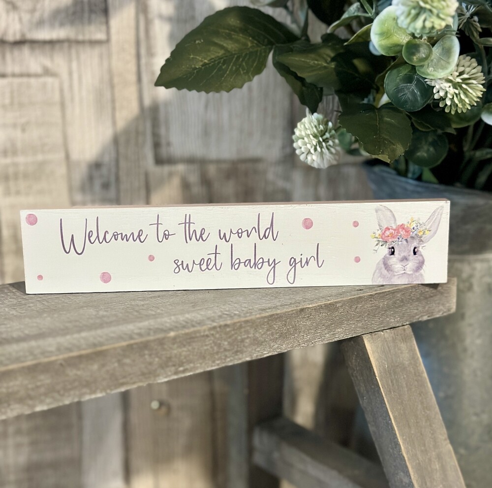 Welcome Sweet Baby Girl Plaque | Shop | So Sophie